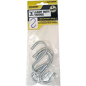 PROGRIP 710040 Replacement S Hooks for Adjustable and Standard Natural Rubber Tarp Straps (Pack of 4)