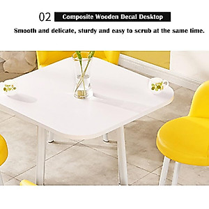 EpuzeR Dining Office Conference Table Set, Reception Meeting Table Coffee Table and 4 Chair, Metal Frame, Wooden Marble top, 60 * 120cm (Color : Black)