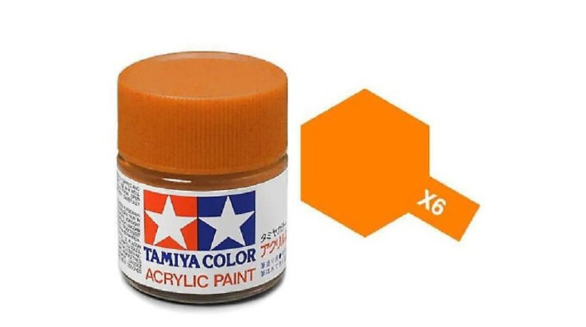 Tamiya X-6 Orange Mini Acrylic Paint for Models & Crafts