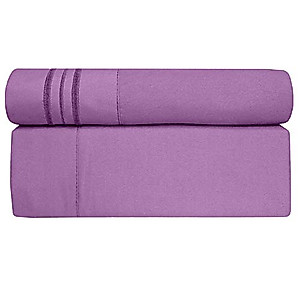 Twin XL Sheets - Breathable Luxury Sheets with Full Elastic & Secure Corner Straps Built In - 1800 Supreme Collection Extra Soft Deep Pocket Bedding Set, Sheet Set, Twin XL, Plum