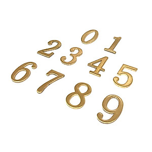 1Pcs Mailbox Numbers 2 Inch Brass House Numbers for Outside,Self Adhesive 3D Address Numbers for House, Apartment, Office, Hotel Room, Mailbox Signs,Brass (No.5)