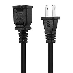 6FT(1.8M) Polarized US 2-Prong Male-Female Extension Power Cord Cable, 2 Outlet Extension Cable Cord US AC 2-Prong Male/Female Power cable10A/125V,Nema 1-15P to 1-15R Cable Polarity