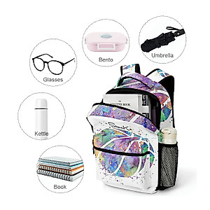 CUXWEOT Basketball Watercolor Art Personalized School Backpack Casual Schoolbag with Name for Boys Girls Gift