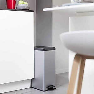 CURVER Deco Slim Rubbish bin, 40 l, Silver