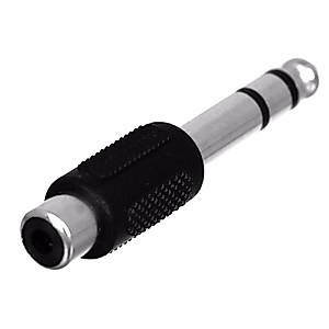 CESS 6.35mm 1/4 Inch Stereo TRS Male Plug to RCA Female Jack Silver Adapter Connectors - 6.35mm Stereo Male to RCA Female (4 Pack)