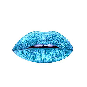 Aromi Bright Blue Metallic Liquid Lipstick | Sparkly Sky Lip Color with Shimmery Finish, Vegan Makeup, Cruelty-free, Long-lasting (Snow Queen)