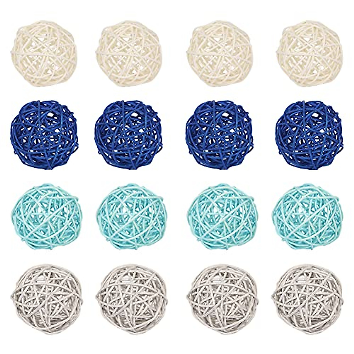 DomeStar Large Rattan Balls, 16PCS 2.8 Inches Wicker Balls Decorative Balls Natural Decorative Wicker Rattan Balls Orbs Vase Fillers