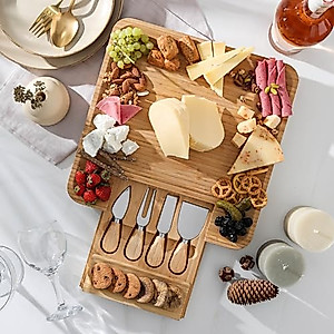 Personalized Charcuterie Board Large Cheese Board and Knife Set, Engagement Gifts, Customized Wedding Gifts for Couples Anniversary Gift Engraved Birthday Gifts for Women House Warming Gifts New Home