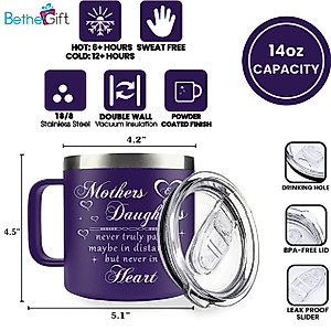 BETHEGIFT Mothers Day Gifts for Daughter, Mom - Gifts for Daughter from Mom - Daughter Gifts Ideas - Gifts for Mom Birthday - Gifts from Daughter on Mothers Day, Present for Mom 14oz, Purple
