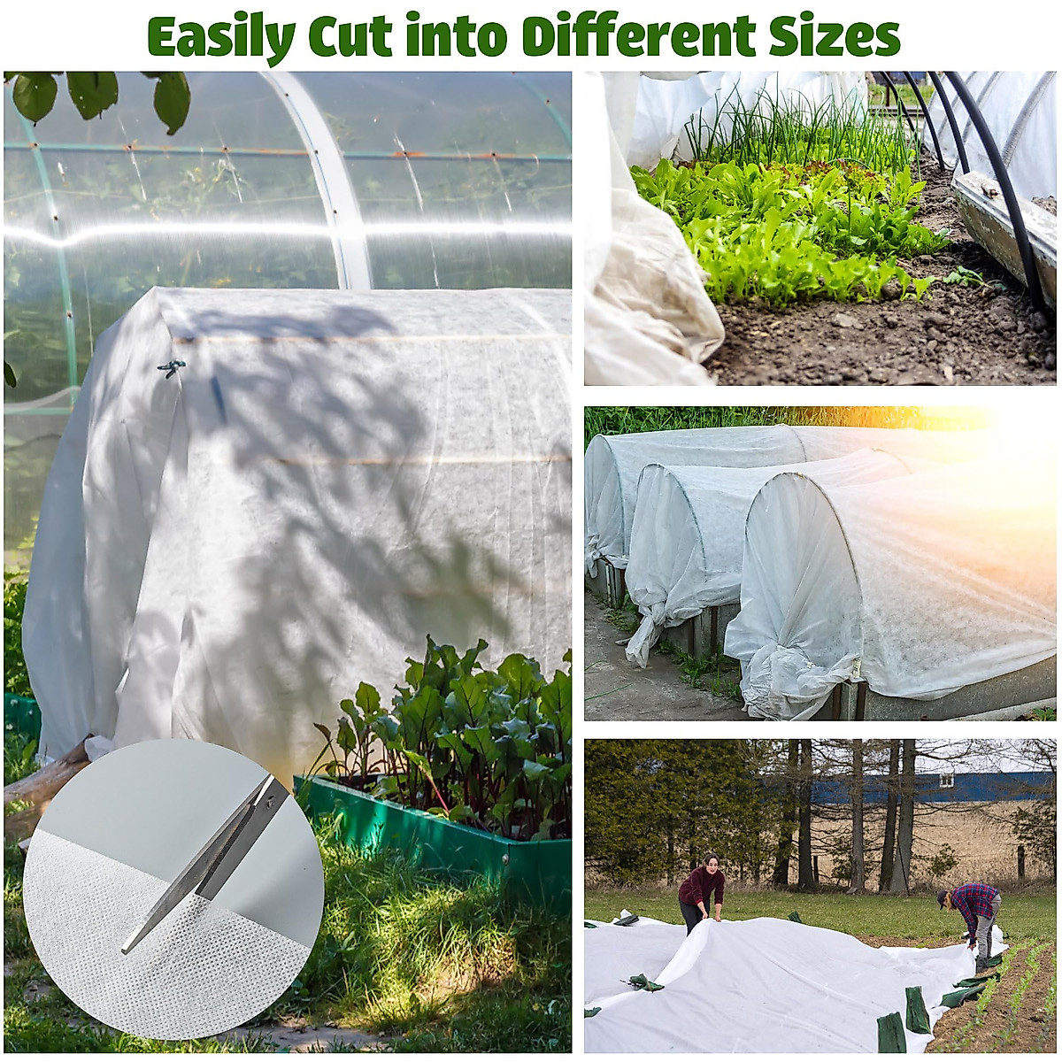 peony man Plant Cover Freeze Protection 1.05oz/yd² Garden Row Blanket Cover 10 x 50Ft Garden Floating Row Cover Reusable Frost Cloth for Winter Cold Weather Outdoor Plant Protection