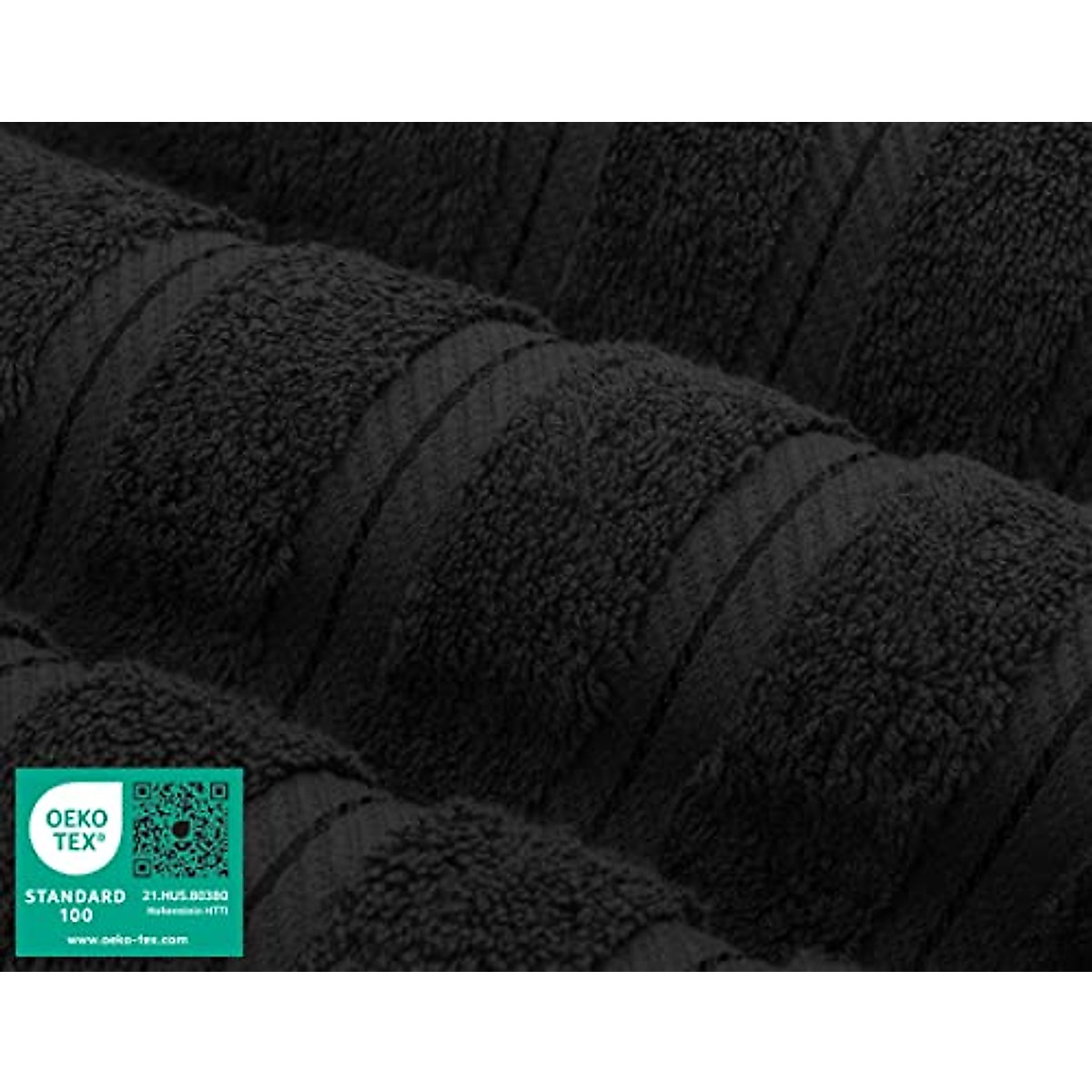 American Soft Linen Luxury 6 Piece Towel Set, 2 Bath Towels 2 Hand Towels 2 Washcloths, 100% Turkish Cotton Towels for Bathroom, Black Towel Sets