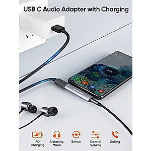 Bundle – 2 Items:USB C to 3.5mm Headphone Adapter and 3.5mm Aux Cable