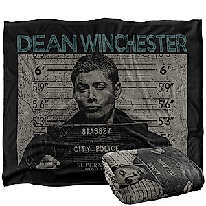 Supernatural Dean Mug Shot Officially Licensed Silky Touch Super Soft Throw Blanket 50" x 60"