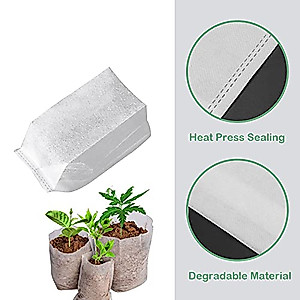 200pcs Nursery Bags Plant,Biodegradable Non-Woven Plant Grow Bags Fabric Seedling Pots Bags Plants Home Garden Supply (5.5x6.2)