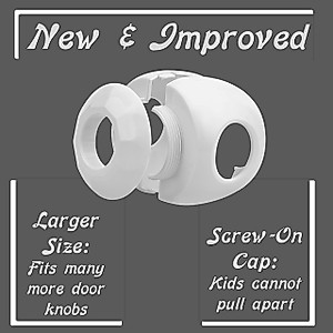 Driddle Door Knob Safety Cover for Kids - 5 Pack - Baby Proof Door Knob Covers - Door Locks for Kids Safety Child Proof - White