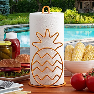 Kamenstein Pineapple Wire Paper Towel Holder, 12-Inch, Radiant Yellow