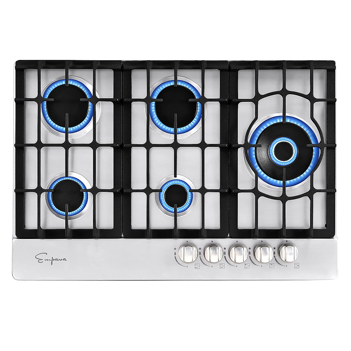 Empava 30" Built Cooktop in Stainless Steel with 5 Gas Stove Including A 18000 BTU Power Burner, 30IN, Silver