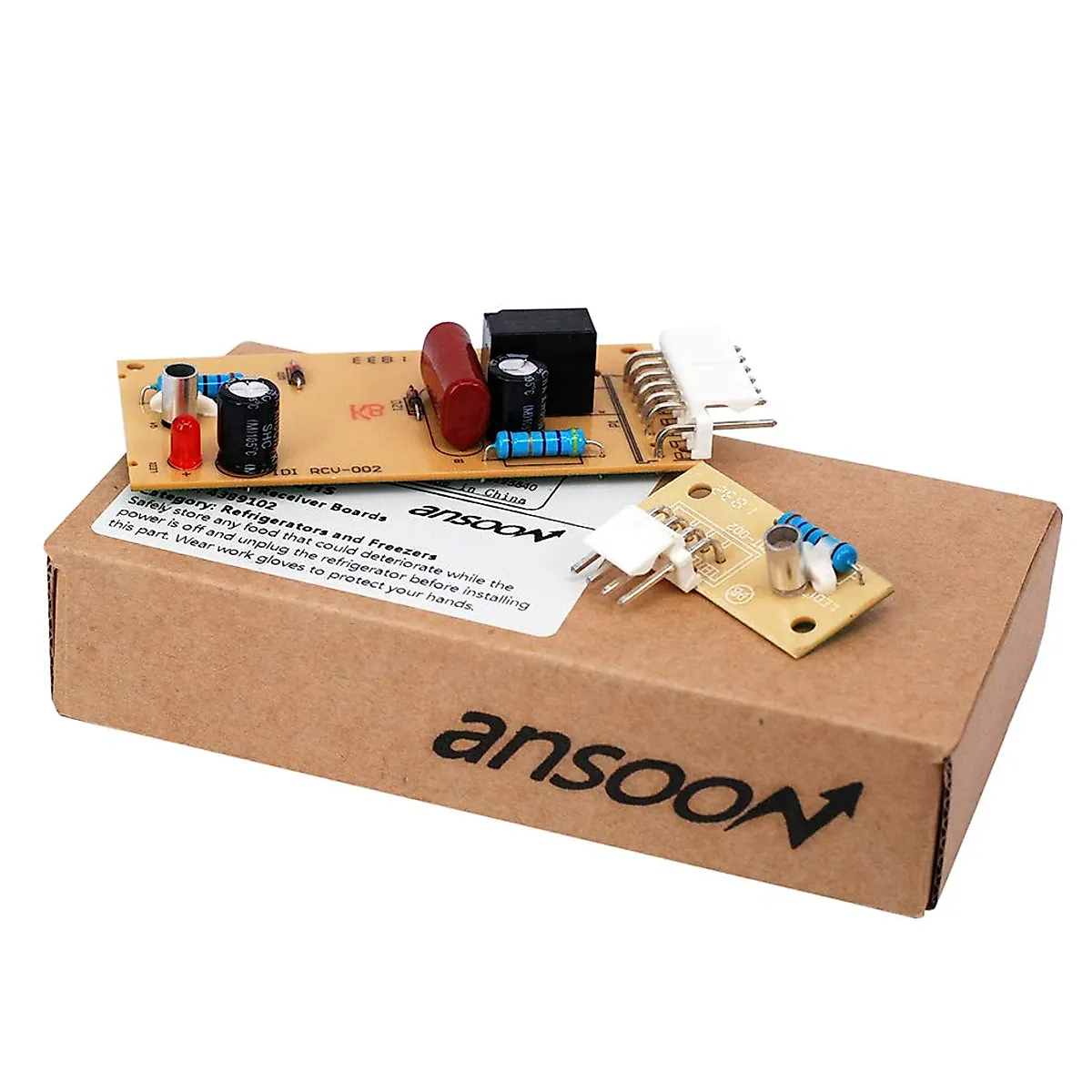 Ansoon 4389102 Refrigerator Ice Maker Optic Level Control Board Kit Replacement Parts Compatible for Whirlpool Emitter Sensor Replaces W10757851 2198586 W10193840