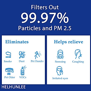 HELHUNLEE F1 2-Pack H13 HEPA Replacement Filter, Compatible with Filtrete 3M-F1 C01 T02 Air Purifier, 2 Pack