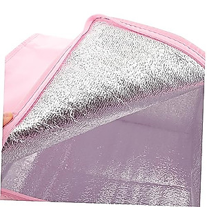 SHOWERORO Cake Insulation Bag Deliveries Insulated Bag with Handle Deliverys Insulated Take Out Bag Door Insulated Food Carrier Insulated Food Bag Food Bag for Takeout Non-woven Bags Pink