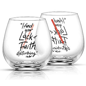 JoyJolt Star Wars Darth Vader Lightsaber Stemless Drinking Glass - 15 oz - Set of 2