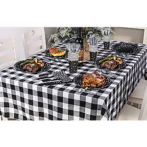 LTplazhi 140PCS Black and Silver Party Supplies - Dinner Plate, Dessert Plate, Napkin, Cup, Forks, Knives, Spoons - Biodegradable