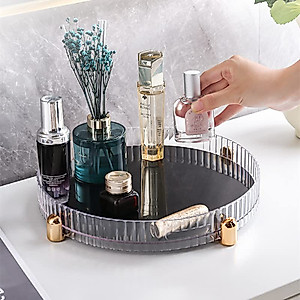 CESTATIVO Makeup Perfume Organizer, 360° Rotating Skincare Organizer, Vanity Tray, Spinning Cosmetics Organizer for Dresser, Vanity, Bathroom Countertop, Clear