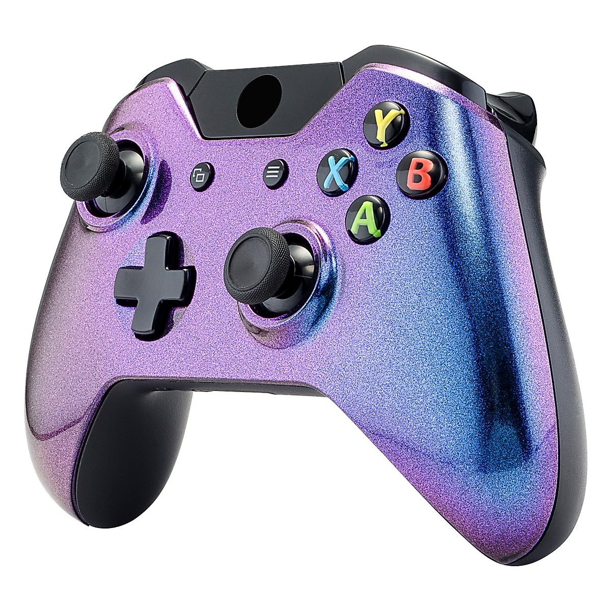 eXtremeRate Custom Design Unique Chameleon Purple Blue Glossy Top Shell Case Front Housing Replacement Faceplate Kits Xbox One Remote Controller Cover - Controller NOT Included