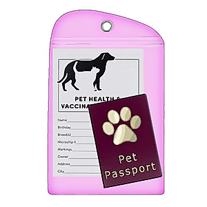 DryFur Live Animal Label Set of 5 stickers w/Pet Passport Pouch PINK
