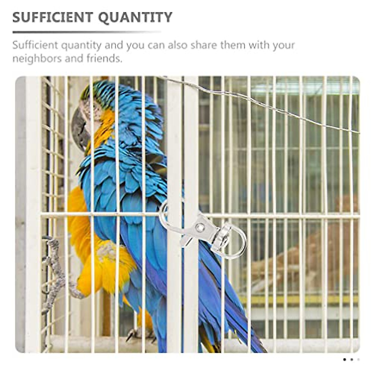 Ipetboom Puppy Cage Birds Cage Metal Hook Clip 40Pcs Trigger Snap Hooks Anti- Escape Pet Bird Cage Door Buckle Lock Claw Trigger Open Birds Cage Accessories Multitool Key