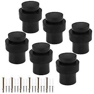 RealPlus Door Stopper Cylindrical Floor Mount Door Stop Stainless Steel 2 inch, Pack of 6