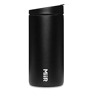 MiiR, Flip Traveler, Double-Wall Vacuum Insulated with Leakproof Lid, BPA-Free Stainless Steel Construction, Black, 12 Fluid Ounces