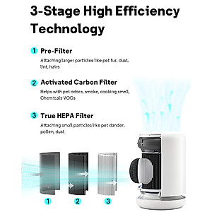 Leemone H13 True Air Mini Filter Replacements Compatible with Molekule Air Mini & Air Mini + Air Purifiers, 3-in-1 High-Efficiency True HEPA Replacement Filter, 2 Pack