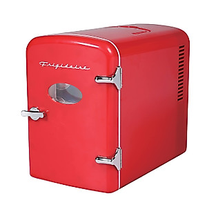 Frigidaire EFMIS175-RED Portable Mini Fridge-Retro Extra Large 9-Can Travel Compact Refrigerator, RED (Renewed)