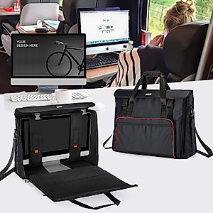 CURMIO Travel Bag Compatible for Apple iMac 27'' Desktop Computer, Portable Carrying Case Compatible with iMac 27-inch Monitor and Accessories, Black (Patent Pending)