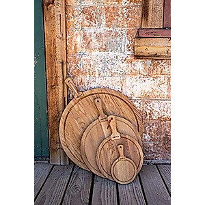 Boska Wooden Serving Cheese Round Board - Holland Life Best For Cheese, Tapas, Bread, and Desserts Presentation - Board Slab with Non-Slip Feet - Cutting and Charcuterie Board
