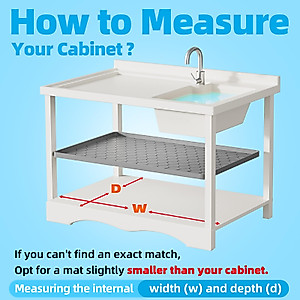 Under Sink Mat - 31" x 22" Waterproof Liner for Kitchen & Bathroom Cabinet, Shelf Protector, Multi-Purpose, Organizers and Storage, Flexible Silicone Sink Drip Tray