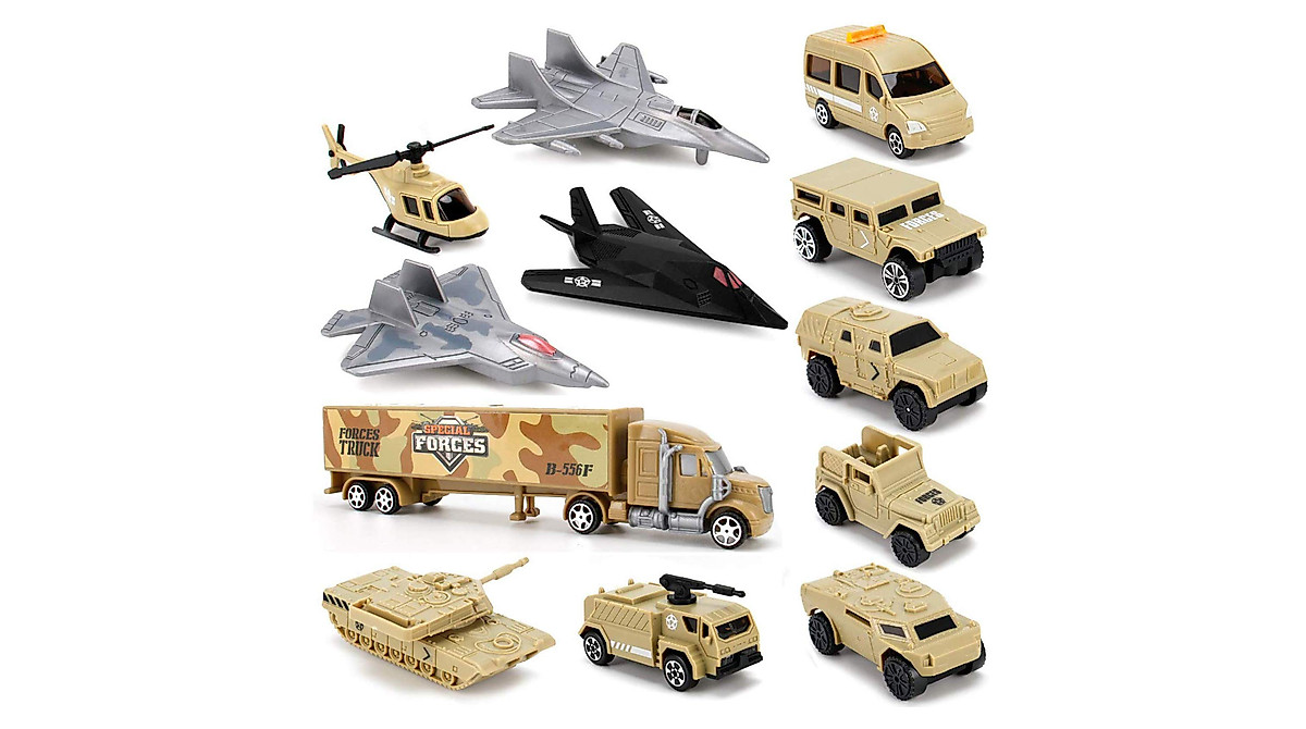 Military Vehicles Toy Set for Kids - 12 PCS Playset