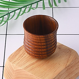 Wooden Tea Cups 4 Pack Top-Grade Natural Solid Wood Tea Cup Wine Mug for drinking Tea Coffee Wine Beer Hot Drinks