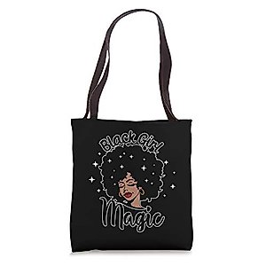 Black Girl Magic, For Women, Beautiful Afro Girl Black Women Tote Bag