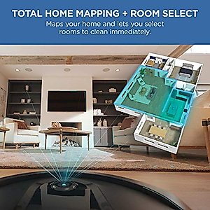 Shark RV1001AE IQ Robot Self-Empty XL, Robot Vacuum with IQ Navigation, Home Mapping, Self-Cleaning Brushroll, Wi-Fi Connected, Works with Alexa, Black