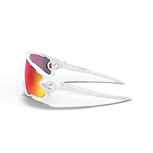 Oakley Men's OO9290 Jawbreaker Rectangular Sunglasses, Polished White/Prizm Road, 31 mm