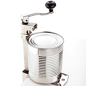 Restaurantware Met Lux 18 Inch Commercial Can Opener, 1 Heavy-Duty Industrial Can Opener - Screw-Down Base, Ergonomic Handle, Iron Table Top Can Opener, Built-In Blade, For Opening Food Cans