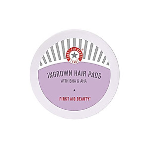 First Aid Beauty Ingrown Hair Pads with BHA & AHA – Daily Treatment Prevents Razor Bumps + Ingrown Hairs and Soothes Irritation – 28 Pads