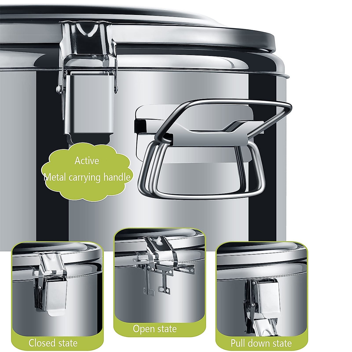 ORPAGU Stainless Steel Insulated Barrel，Insulated Milk Tea Bucket Insulation and Cold Tea Water Milk Soup Coffee Stainless Steel Beverage Dispenser LYWY (Color : Silver, Size : 60L)