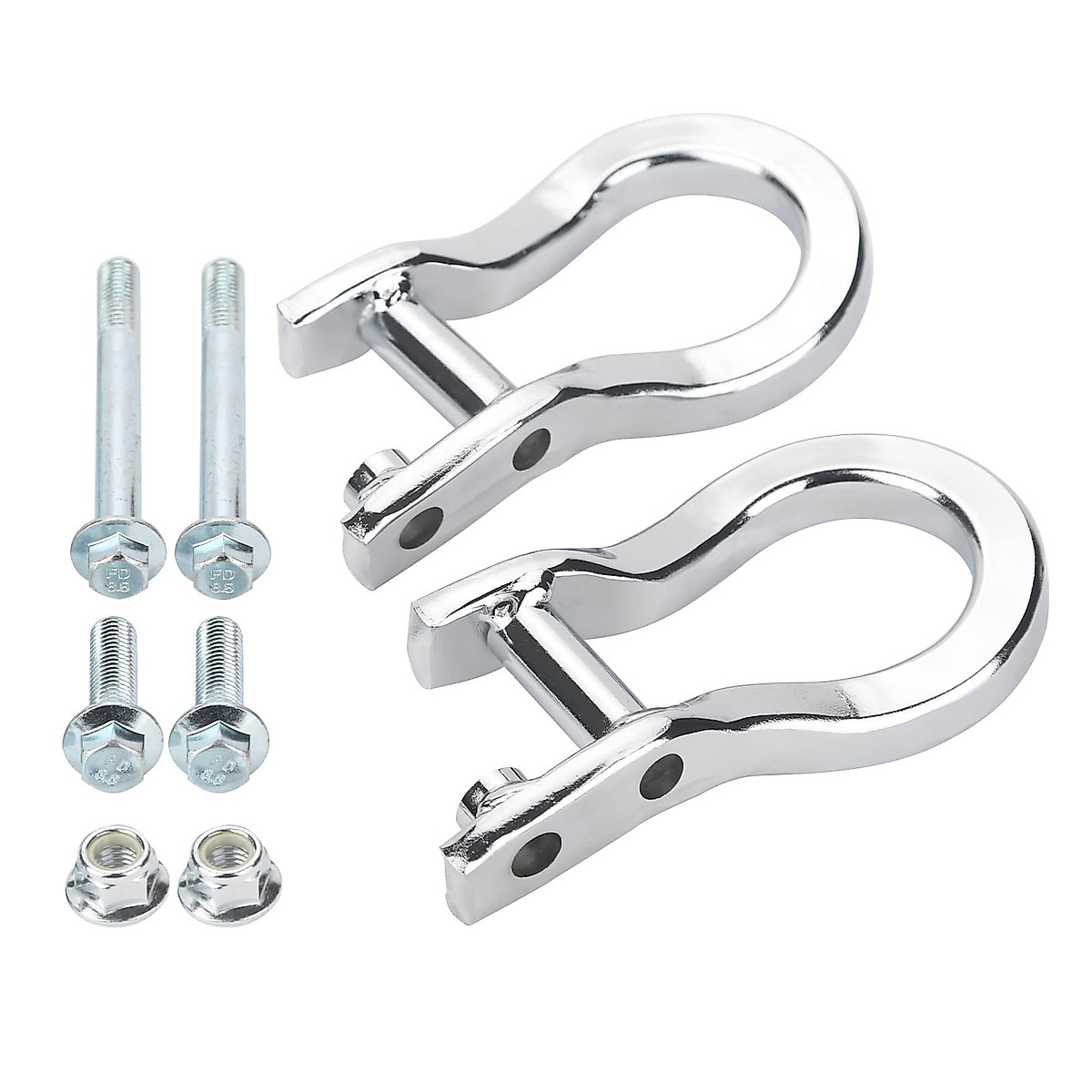 ONER Tow Hooks Compatible with 2019 2020 2021 & Newer Chevy Silverado 1500, Replaces # 84280202（Chrome）
