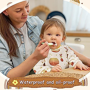 Jeyiour 6 Pack Long Sleeve Baby Bibs Mess Proof Bib Washable Feeding Bib Waterproof Smock Bib for Infant Toddler 6-24 Months(Boho Style)