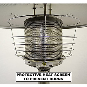 Hiland HLDS032-B Portable Table Top Patio Heater, 11,000 BTU, Use 1lb or 20Lb Propane Tank, Stainless Finish