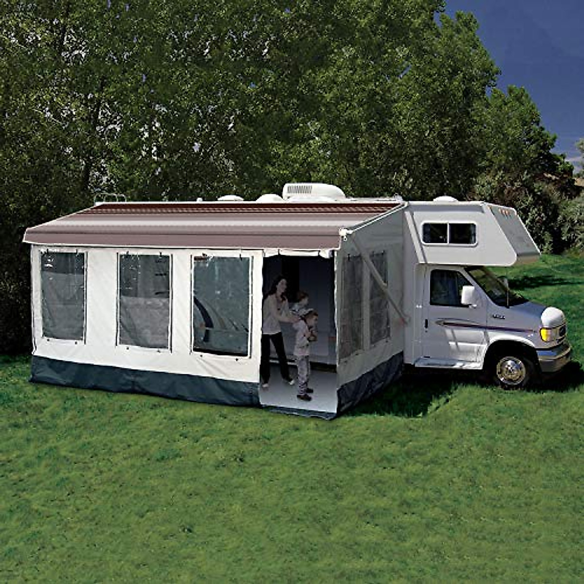 CAREFREE-211800A Buena Vista+ RV Awning Room Fits 18'-19' RV Awnings, Gray with Dark Gray Trim