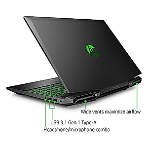 HP Pavilion Gaming 15-Inch Laptop, Intel Core i5-9300H, NVIDIA GeForce GTX 1650, 12GB RAM, 512GB SSD, Windows 10 (15-dk0042nr, Black)
